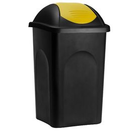 Stefanplast M&uuml;lleimer Schwarz/Gelb Kunststoff 60L