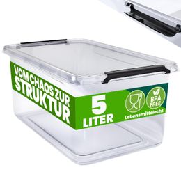 Deuba Aufbewahrungsbox 8er-Set 30x20x12cm 5L transparent stapelbar BPA-frei
