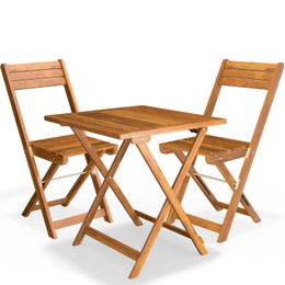 Casaria Garten-Sitzgruppe 3-tlg Akazienholz klappbar