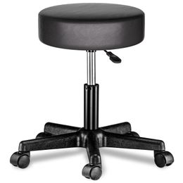 Casaria Rollhocker Kunstleder Schwarz 360&deg; drehbar