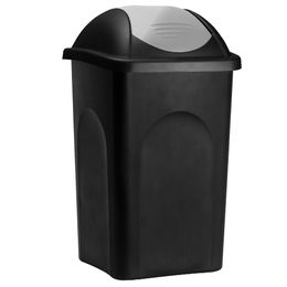 Stefanplast M&uuml;lleimer Schwarz/Silber Kunststoff 60L