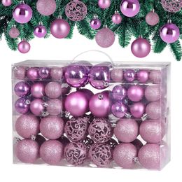 Casaria Weihnachtskugeln Rosa 100-tlg in matt, gl&auml;nzend & glitzernd