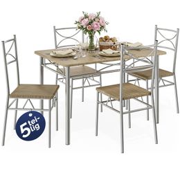 Casaria Sitzgruppe Paul 5-tlg Eiche