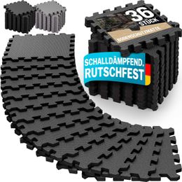 Monzana Bodenschutz-/Puzzlematten 36er-Set Schwarz 175x175x1cm