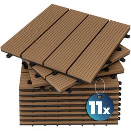 Casaria WPC Fliesen 11er-Set Klassik Terrakotta - 30x30cm