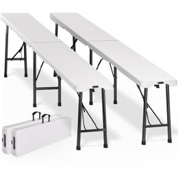 Casaria Bierbank 2er-Set klappbar platzsparend f&uuml;r 8 Personen 200kg je Bank