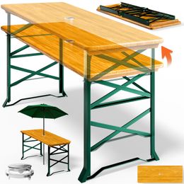 Casaria Biertisch 2in1 h&ouml;henverstellbar 170x50 75/105cm klappbar Schirmloch
