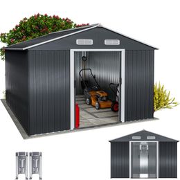 Gardebruk Ger&auml;tehaus Anthrazit 312x257x178cm verzinkter Bodenkranz mit Bodenleiste