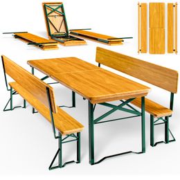 Casaria Bierzeltgarnitur f&uuml;r 8 Personen 170x70x75cm klappbar mit R&uuml;ckenlehne