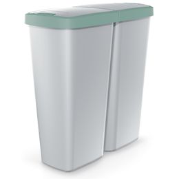 Monzana M&uuml;lleimer Duo Grau/Gr&uuml;n 50L 55x25x57cm