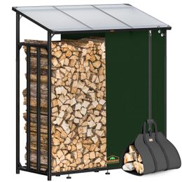 Gardebruk Kaminholzregal 198x163x70cm Schutzdach aufrollbare Plane