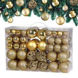 Casaria Weihnachtskugeln Gold 100-tlg in matt, gl&auml;nzend & glitzernd