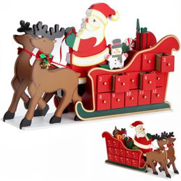 Spielwerk Adventskalender Schlitten Holz