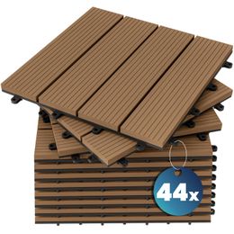 Casaria WPC Fliesen 44er-Set Klassik Terrakotta - 30x30cm
