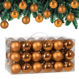 Casaria Weihnachtskugeln Kupfer 54-tlg in matt & gl&auml;nzend
