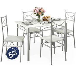 Casaria Sitzgruppe Paul 5-tlg Samtwei&szlig;