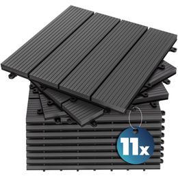 Casaria WPC Fliesen 11er-Set Klassik Anthrazit - 30x30cm