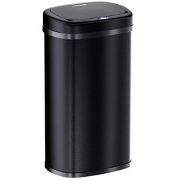Monzana Sensor M&uuml;lleimer Edelstahl Schwarz 58L