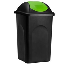 Stefanplast M&uuml;lleimer Schwarz/Gr&uuml;n Kunststoff 60L