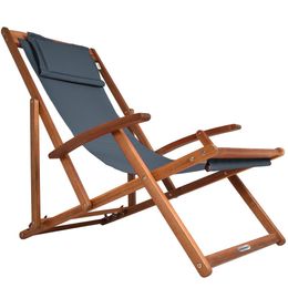 Casaria Gartenliege Anthrazit Akazienholz 94x60x94cm