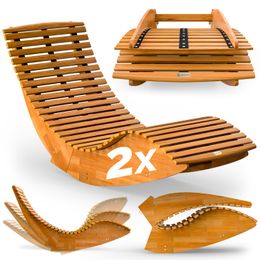 Casaria Saunaliege Java 2er-Set klappbar ergonomisch Schaukel fixierbar
