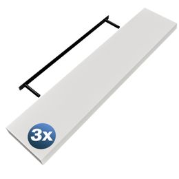 Casaria Wandregal Schweberegal 110cm 3er-Set Wei&szlig; + Halterung