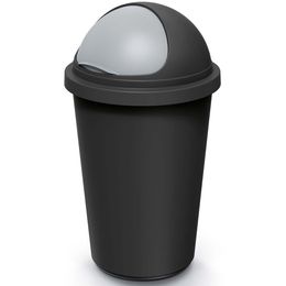 Monzana M&uuml;lleimer Schwarz/Grau Kunststoff 50L