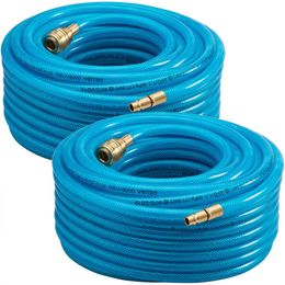 Monzana Druckluftschlauch 2er-Set 30m Schnellkupplung/Stecker
