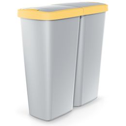 Monzana M&uuml;lleimer Duo Grau/Gelb 50L 55x25x57cm