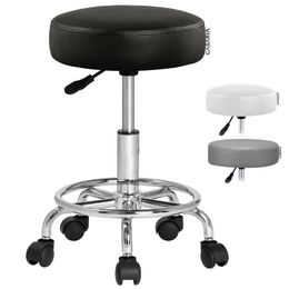 Casaria Rollhocker Kunstleder Schwarz 360&deg; drehbar