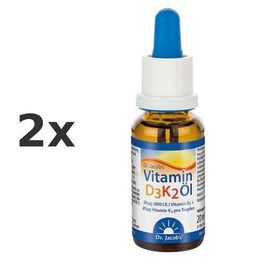 Dr. Jacob's&reg; 2x Vitamin D3K2 &Ouml;l 800 I.E.+20 &mu;g D3+K2 Dr.Jacob's 20 ml