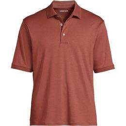 LANDS' END Supima Kurzarm-Polo f&uuml;r Herren, Classic Fit, Herren, size: regular, Braun, Baumwolle, by Lands' End