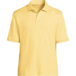 LANDS' END Supima Kurzarm-Polo, Classic Fit, Herren,  Gelb, Baumwolle, by Lands' End