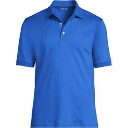 LANDS' END Supima Kurzarm-Polo f&uuml;r Herren, Classic Fit, Herren, size: regular, Blau, Baumwolle, by Lands' End