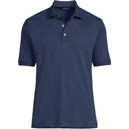 LANDS' END Supima Kurzarm-Polo f&uuml;r Herren, Classic Fit, Herren, size: regular, Blau, Baumwolle, by Lands' End