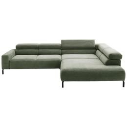 Pure Home Lifestyle Ecksofa, Gr&uuml;n, Metall, 3-4-Sitzer, L-Form, 221-224x314-317 cm, Blauer Engel, Goldenes M, Dgm, Oeko-Tex&reg; Standard 100, DGM-Klimapakt, DGM-Emissionslabel, Typenauswahl, Fu&szlig;auswahl, Lederauswahl, Stoffauswahl, Hocker erh&auml;ltlich, R&uuml;cken echt, individuell planbar, elektrischer Sitzvorzug, Wohnzimmer, Sofas & Couches, Wohnlandschaften, Ecksofas