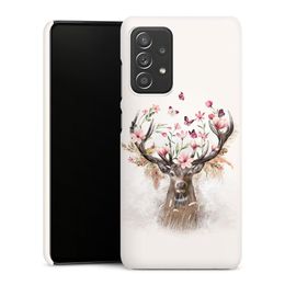 DeinDesign Galaxy A52s 5G Handy Premium Case Smartphone Handyh&uuml;lle Schutzh&uuml;lle matt Animals Deer Flowers Premium Case
