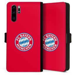 DeinDesign Huawei P30 Pro Handy Klapph&uuml;lle Handyh&uuml;lle aus Kunst Leder schwarz Flip Case Fc Bayern M&uuml;nchen Fcb Logo Sideflip mit langer Lasche