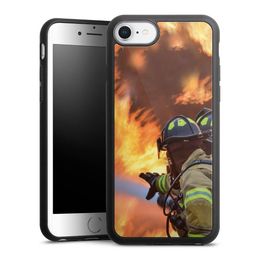 DeinDesign iPhone SE (2020) Handy Gallery Case Handyh&uuml;lle 9H Geh&auml;rtetes Glas R&uuml;ckseite H&uuml;lle Fire Fighter Life Saver Fire Fighters Gallery Case