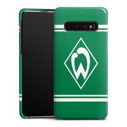 DeinDesign Galaxy S10 Handy Premium Case Smartphone Handyh&uuml;lle Schutzh&uuml;lle gl&auml;nzend Sv Werder Bremen Official Licensed Product Logo Premium Case
