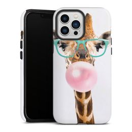 DeinDesign iPhone 13 Pro Max Handy Panzer Handyh&uuml;lle robuste Outdoor H&uuml;lle Schutzh&uuml;lle gl&auml;nzend Giraffe Animals Glasses Tough Case