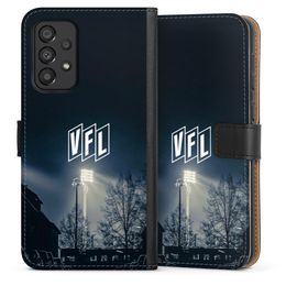 DeinDesign Galaxy A33 5G Handy Klapph&uuml;lle Handyh&uuml;lle aus Kunst Leder schwarz Flip Case Official Licensed Product Soccer Vfl Osnabr&uuml;ck Sideflip mit langer Lasche