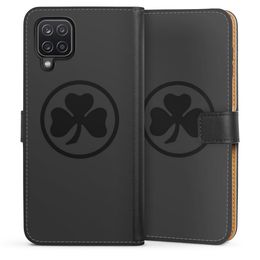 DeinDesign Galaxy A12 Handy Klapph&uuml;lle Handyh&uuml;lle aus Kunst Leder schwarz Flip Case Spvgg Greuther F&uuml;rth Official Licensed Product Clover Sideflip mit langer 