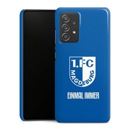 DeinDesign Galaxy A52s 5G Handy Premium Case Smartphone Handyh&uuml;lle Schutzh&uuml;lle gl&auml;nzend 1. Fc Magdeburg Official Licensed Product Coat Of Arms Premium Case