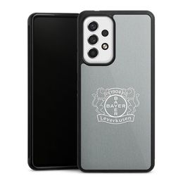 DeinDesign Galaxy A53 5G Handy Gallery Case Handyh&uuml;lle 9H Geh&auml;rtetes Glas R&uuml;ckseite H&uuml;lle Bayer 04 Leverkusen Official Licensed Product Coat Of Arms Gallery Case