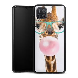 DeinDesign Galaxy A12 Handy Silikon H&uuml;lle Case schwarz Handyh&uuml;lle Glasses Giraffe Animals