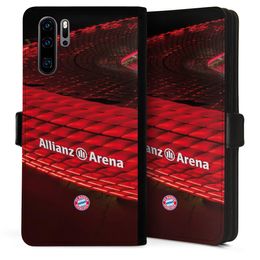 DeinDesign Huawei P30 Pro Handy Klapph&uuml;lle Handyh&uuml;lle aus Kunst Leder schwarz Flip Case Fc Bayern M&uuml;nchen Stadium Fcb Sideflip mit langer Lasche