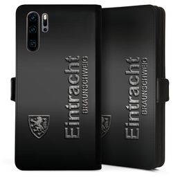 DeinDesign Huawei P30 Pro Handy Klapph&uuml;lle Handyh&uuml;lle aus Kunst Leder schwarz Flip Case Logo Eintracht Braunschweig Official Licensed Product Sideflip mit langer