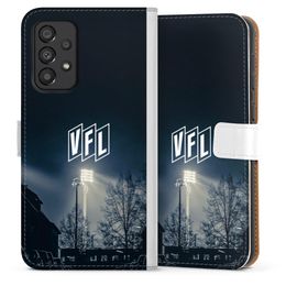 DeinDesign Galaxy A33 5G Handy Klapph&uuml;lle Handyh&uuml;lle aus Kunst Leder wei&szlig; Flip Case Official Licensed Product Soccer Vfl Osnabr&uuml;ck Sideflip mit Lasche