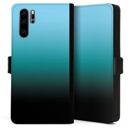 DeinDesign Huawei P30 Pro Handy Klapph&uuml;lle Handyh&uuml;lle aus Kunst Leder schwarz Flip Case Ombre Black Two-Tone Sideflip mit langer Lasche
